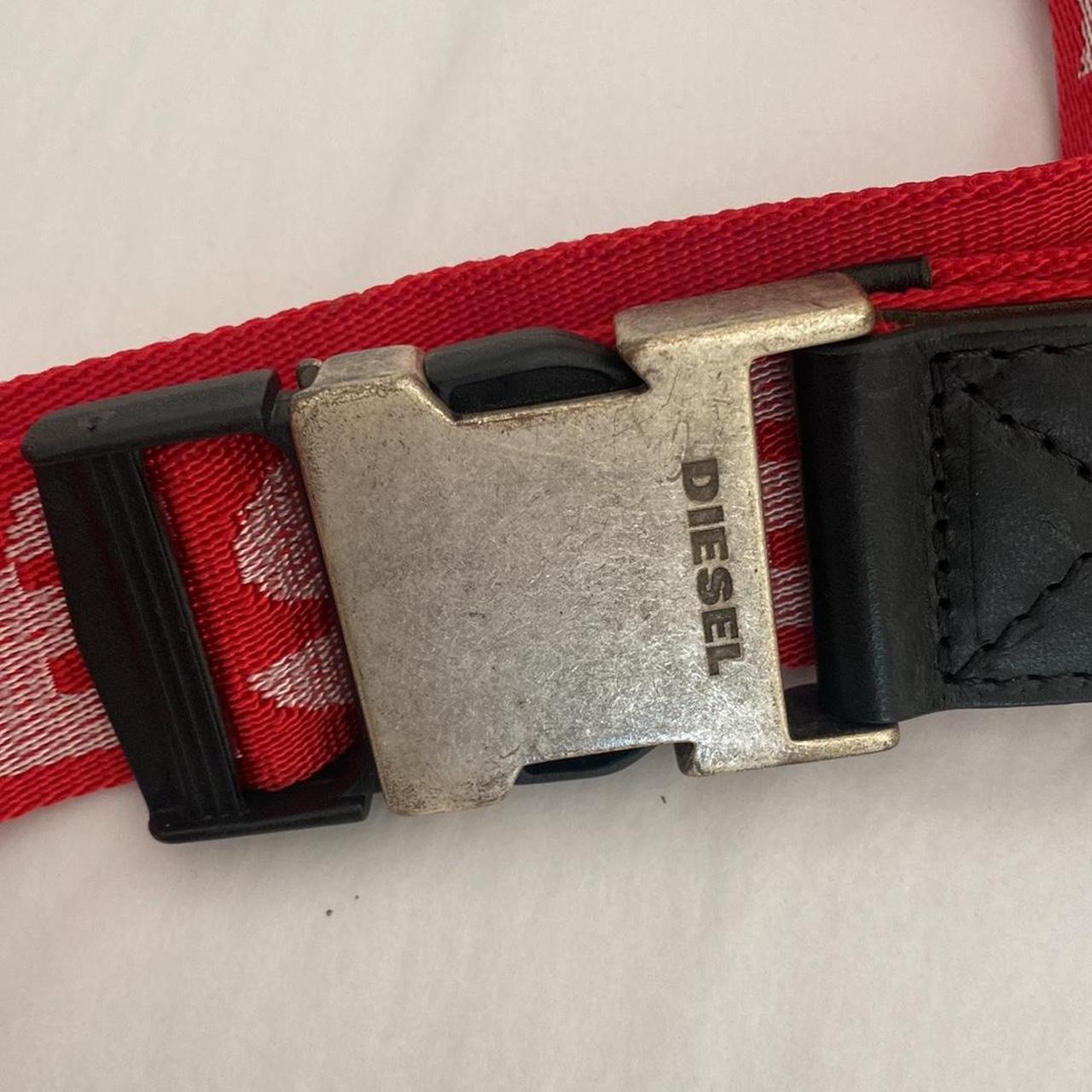 New never worn. Red Diesel belt with hardware and... - Depop