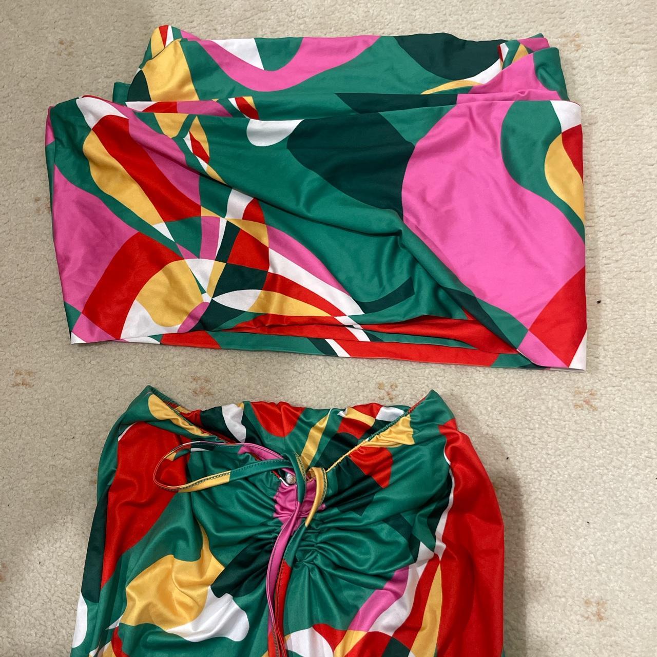 Shein colourful multiway wrap top and skirt... - Depop