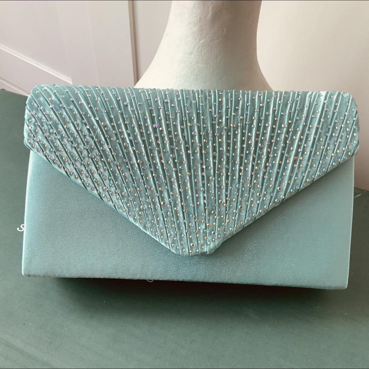 Mint green Satin Clutch Bag only wedding ladies... - Depop