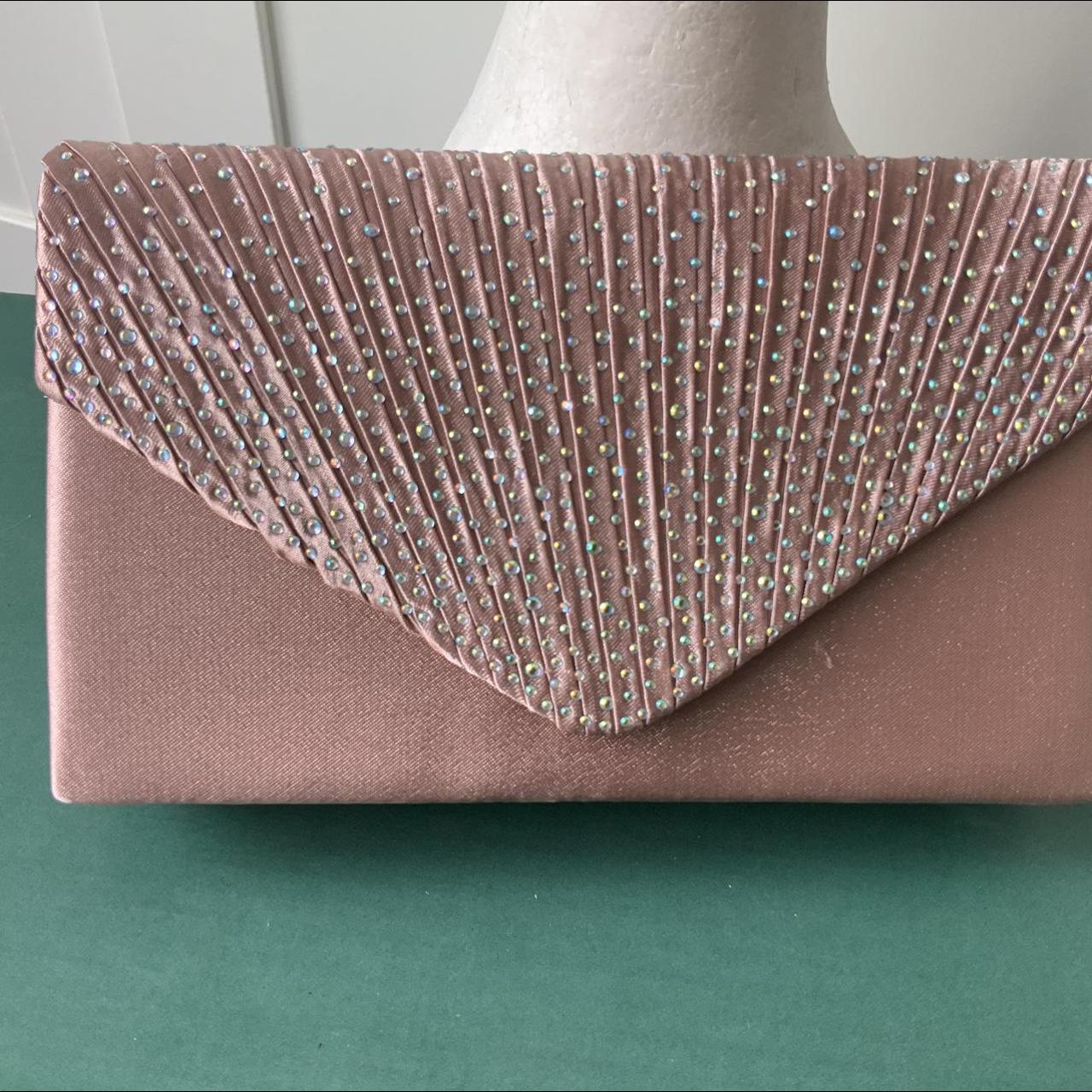Dusky rose pink Satin Clutch Bag only wedding... - Depop