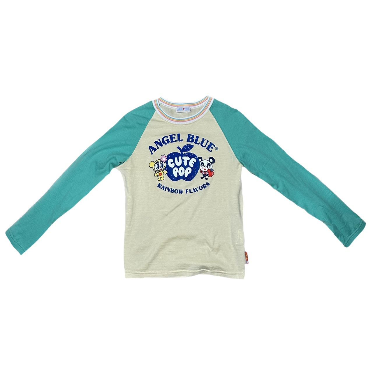 Angel Blue Graphic Long Sleeve Top | Depop