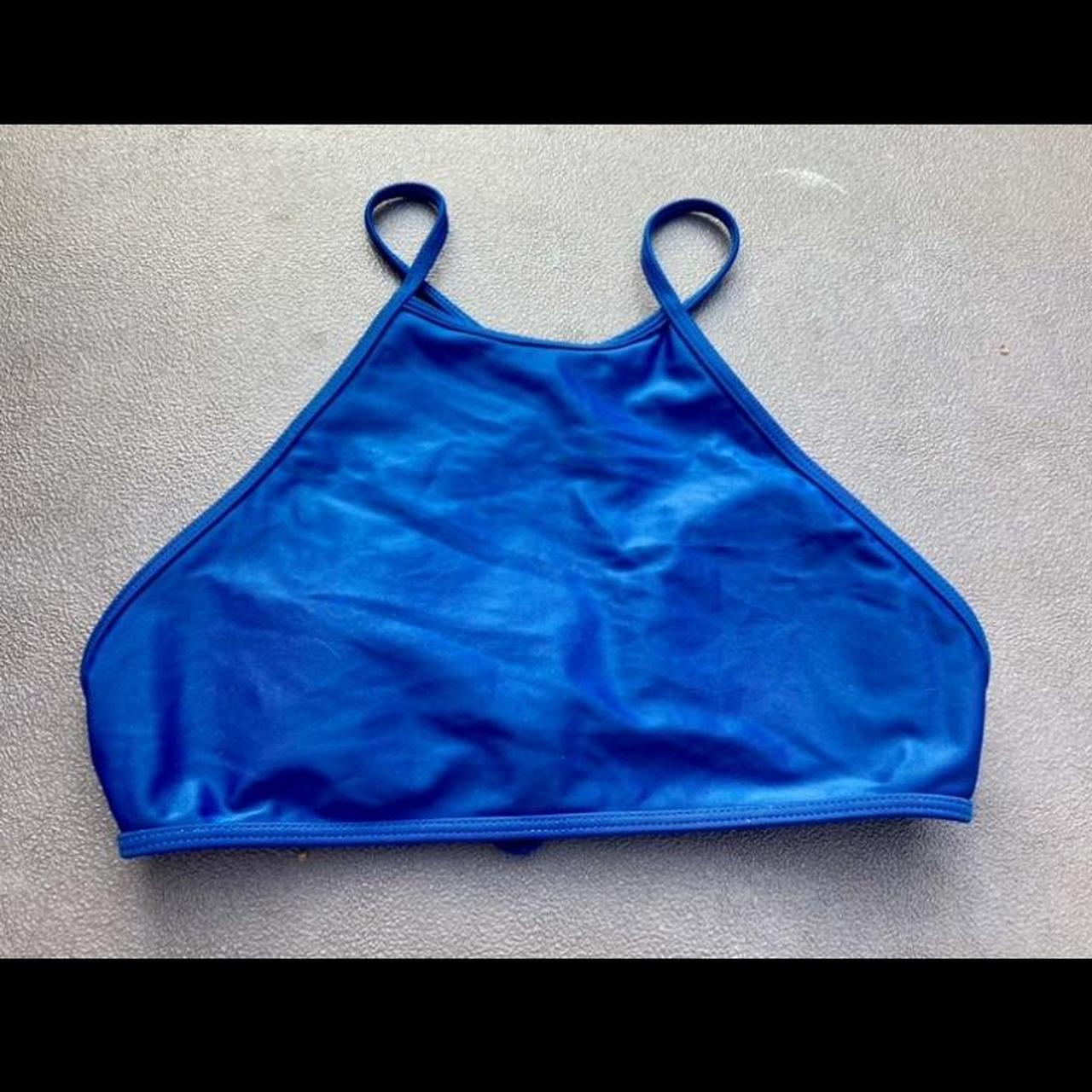 Aerie Blue Halter Bikini Swimsuit Top Size:... - Depop