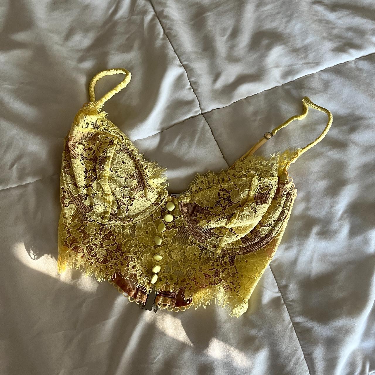 for love and lemons yellow lace bralette