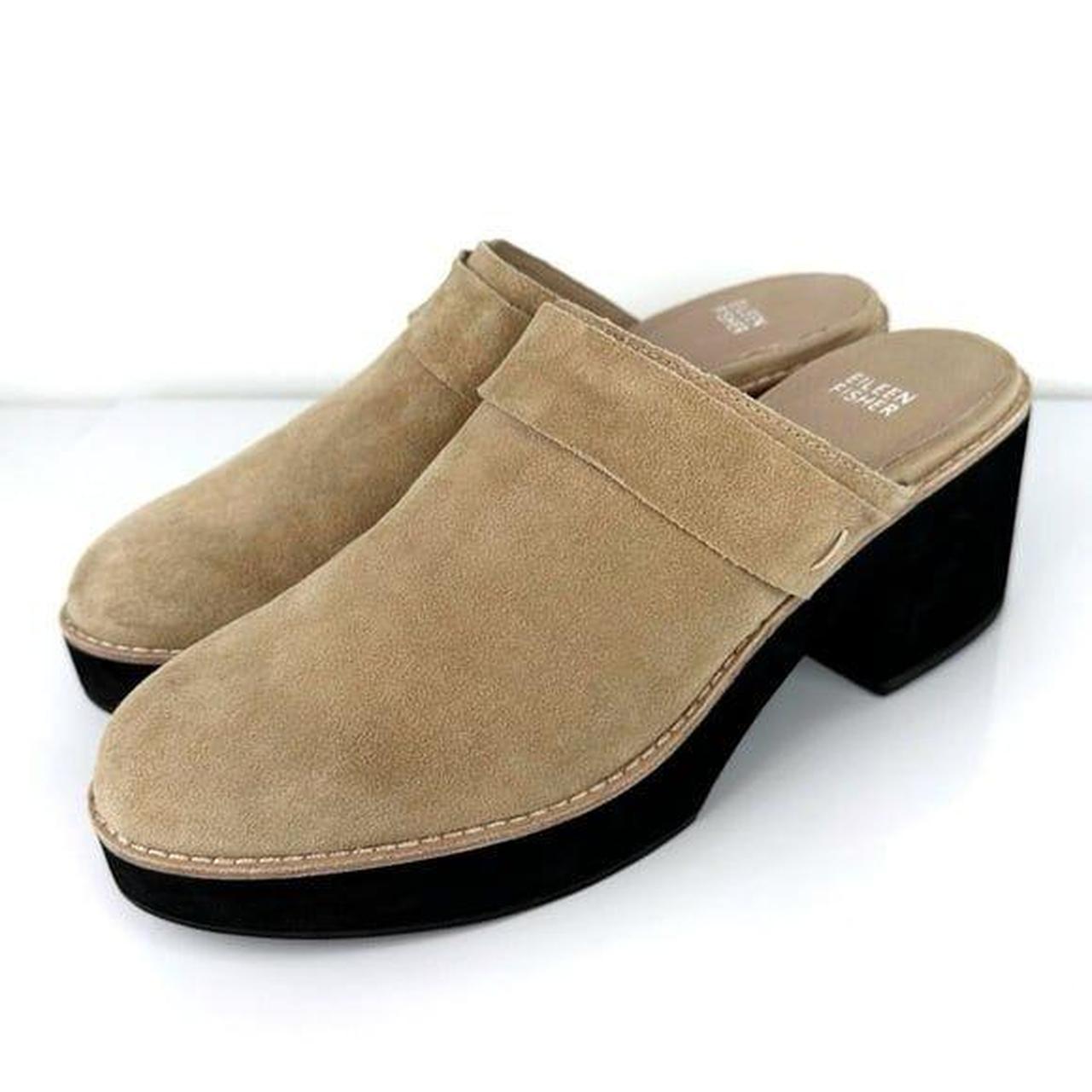 Eileen Fisher Women's Hiya Platform Suede Mule Clogs... - Depop