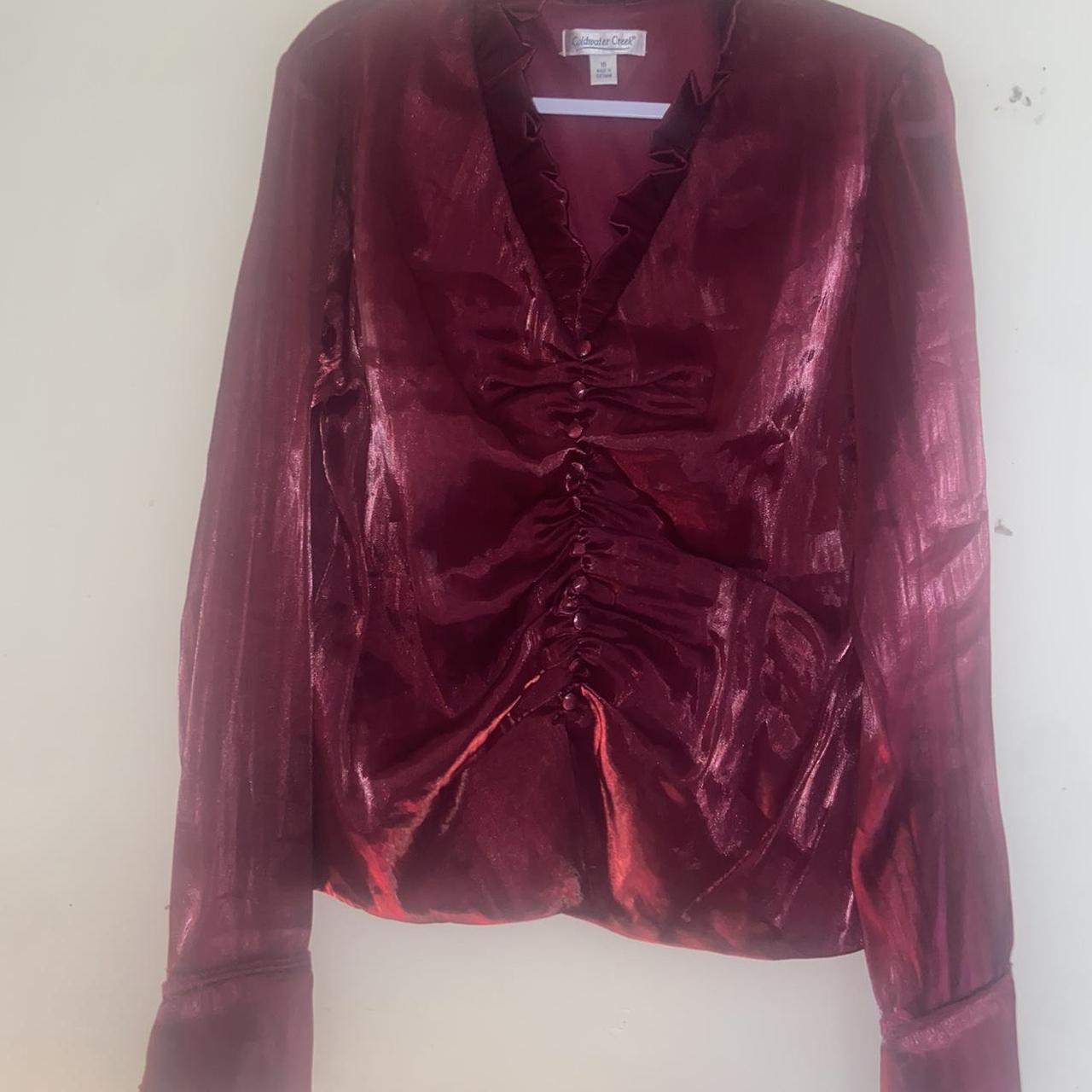 Gothy vampire blouse. Sheer material on sleeves.... | Depop