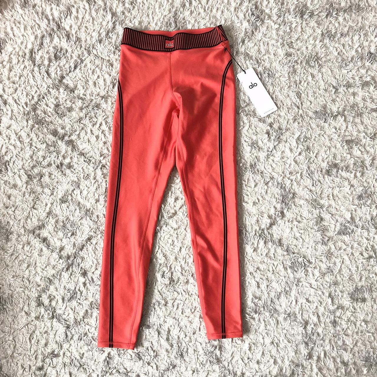 Alo Yoga Airlift High-Waist 7/8 Line Up Legging Red... - Depop