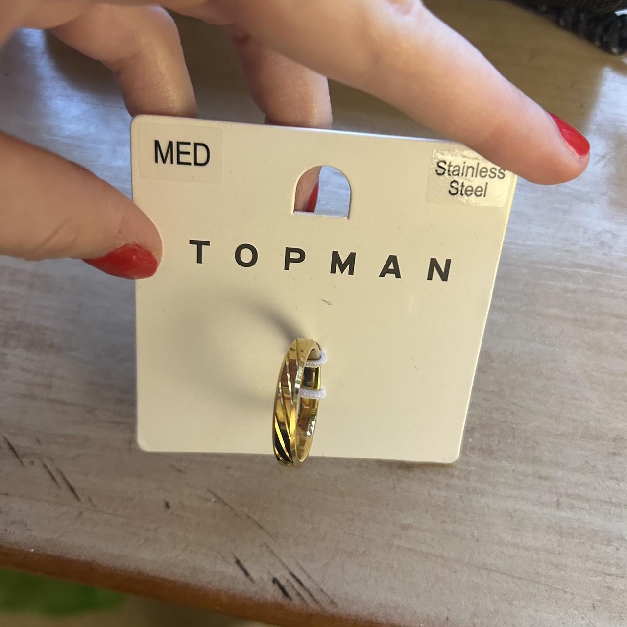 Topman men’s ring BRAND NEW stainless steel gold... - Depop