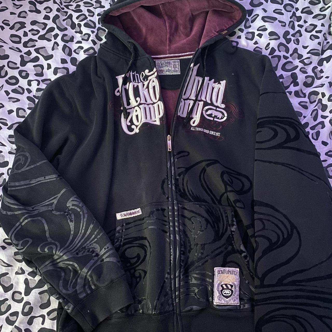 y2k ecko unltd. zip-up hoodie ♱ ༻¨*:· - free... - Depop