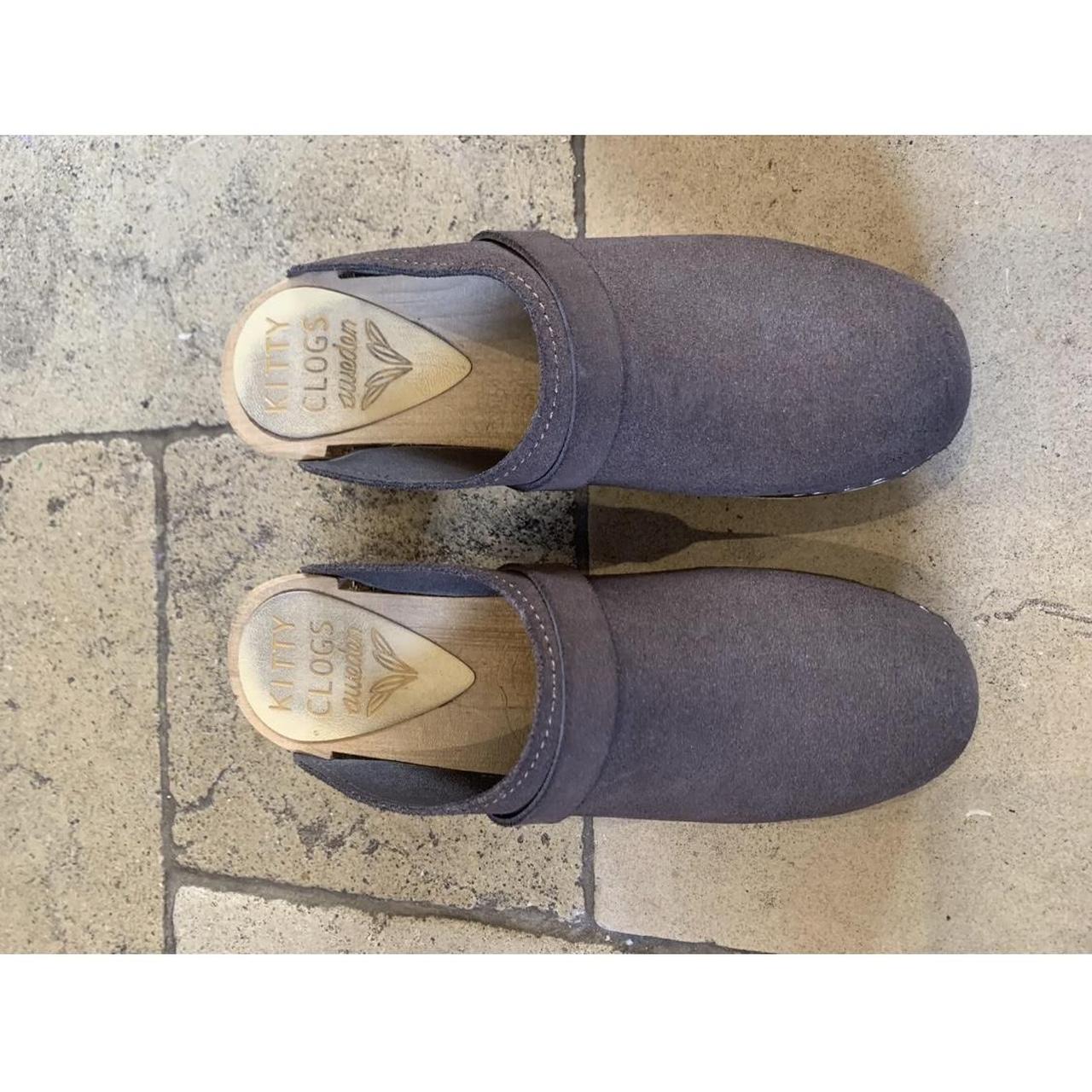 Brown Suede Kitty Clogs Heel Size 5 or 38 RRP... - Depop