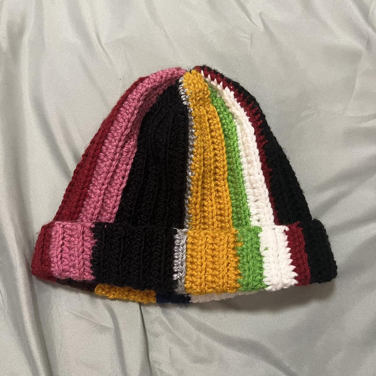 The Scraps Beanie Handmade crochet beanie. Eclectic... - Depop