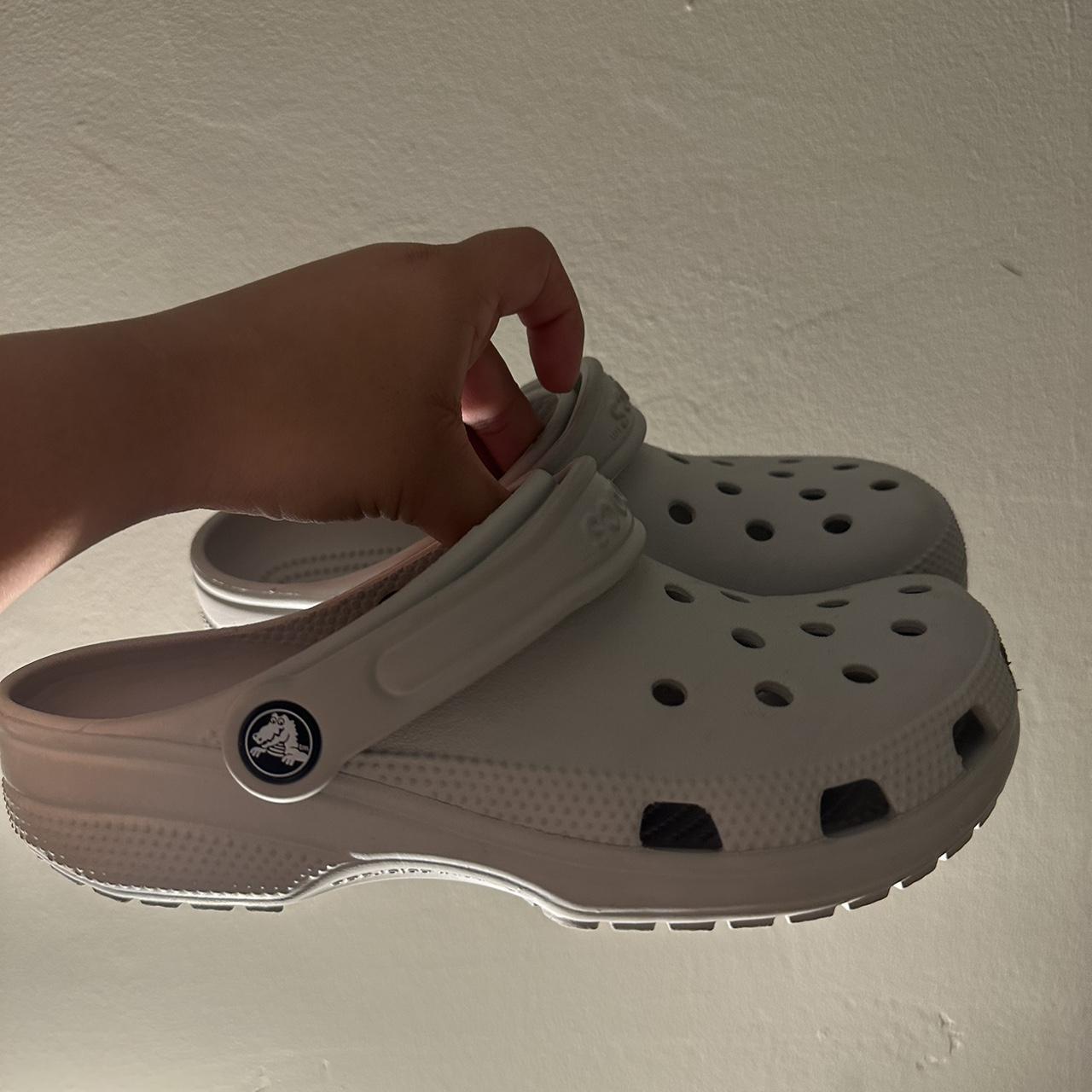 Light Grey Crocs Size 7w Worn a handful of times... - Depop