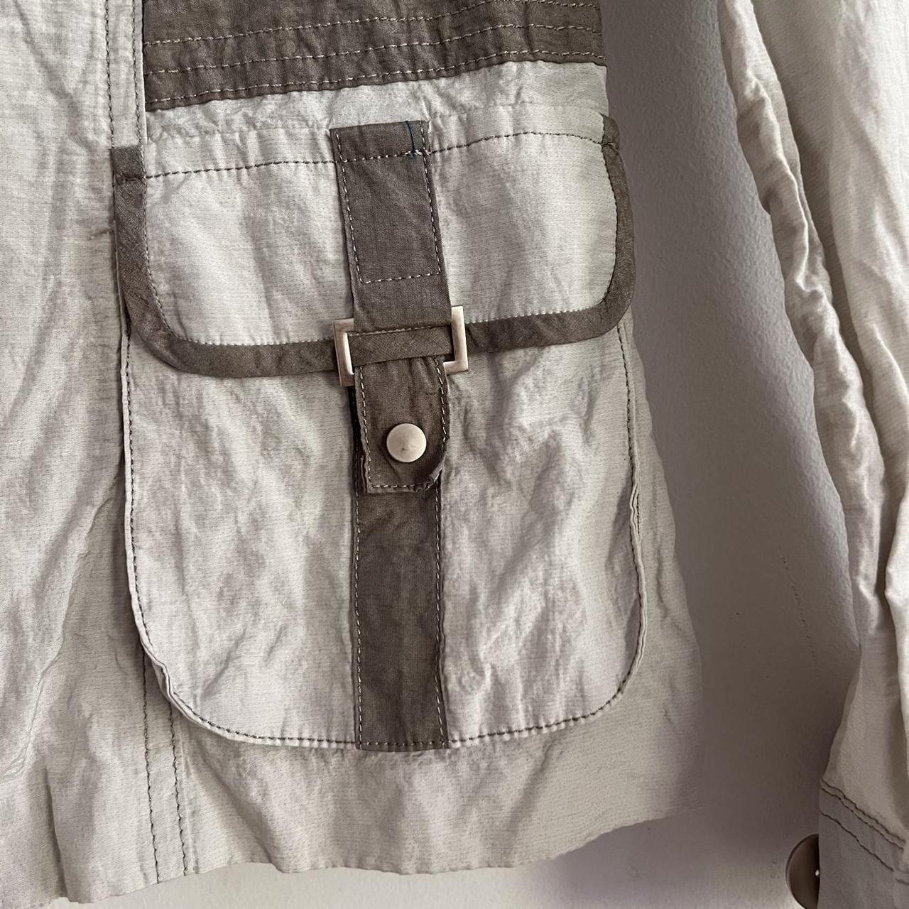 Gray and dark gray lightweight jacket with... | Depop