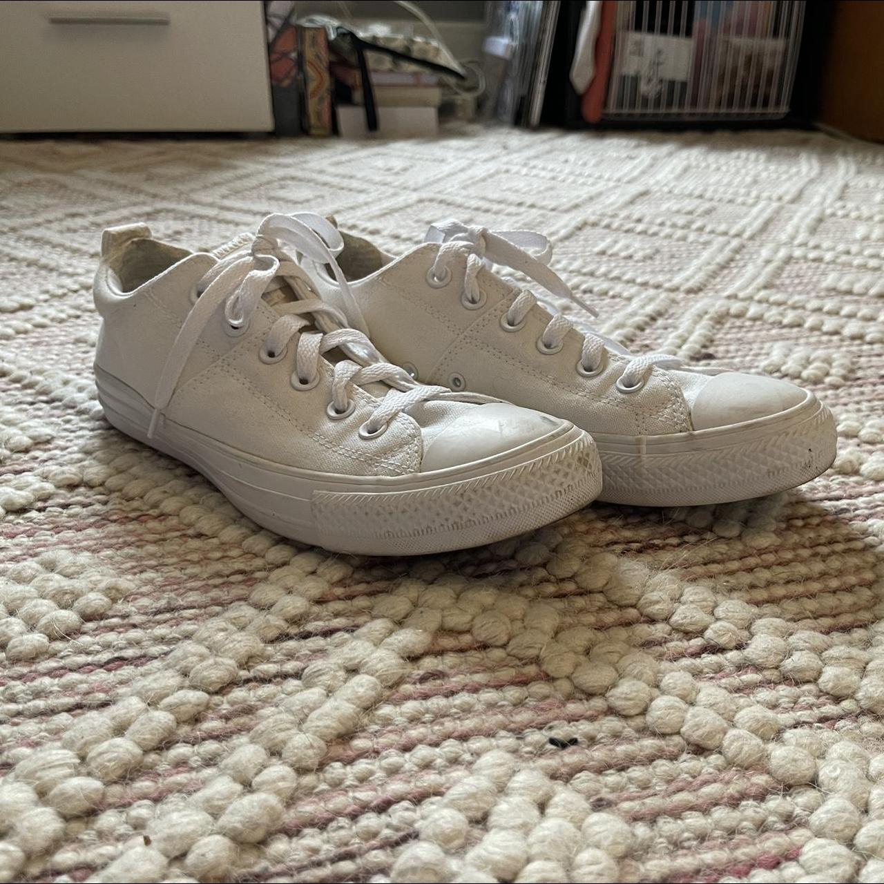 White Converse 🪷Women’s US Size: 9.5 🪷‼️WILL CLEAN... - Depop