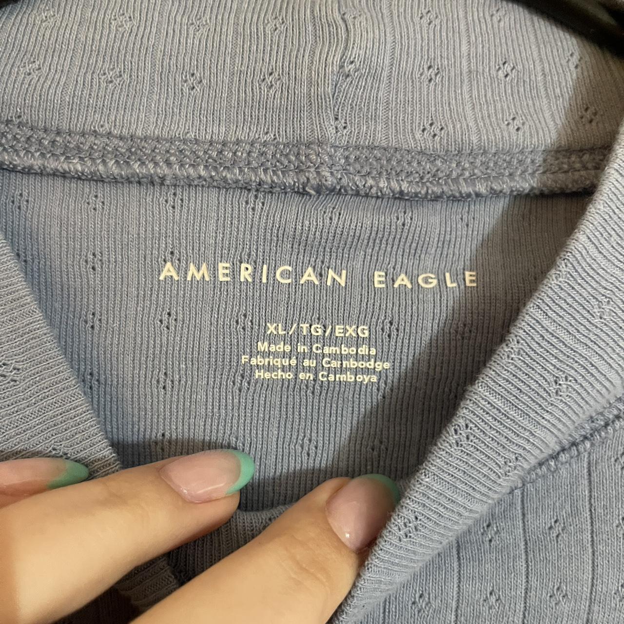 American Eagle Outfitters Women's Blue Shirt | Depop