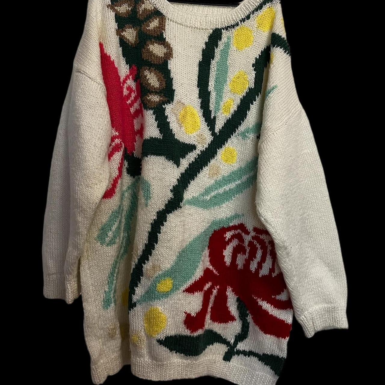 Amazing hand-knitted jumper, oversize long length,... - Depop