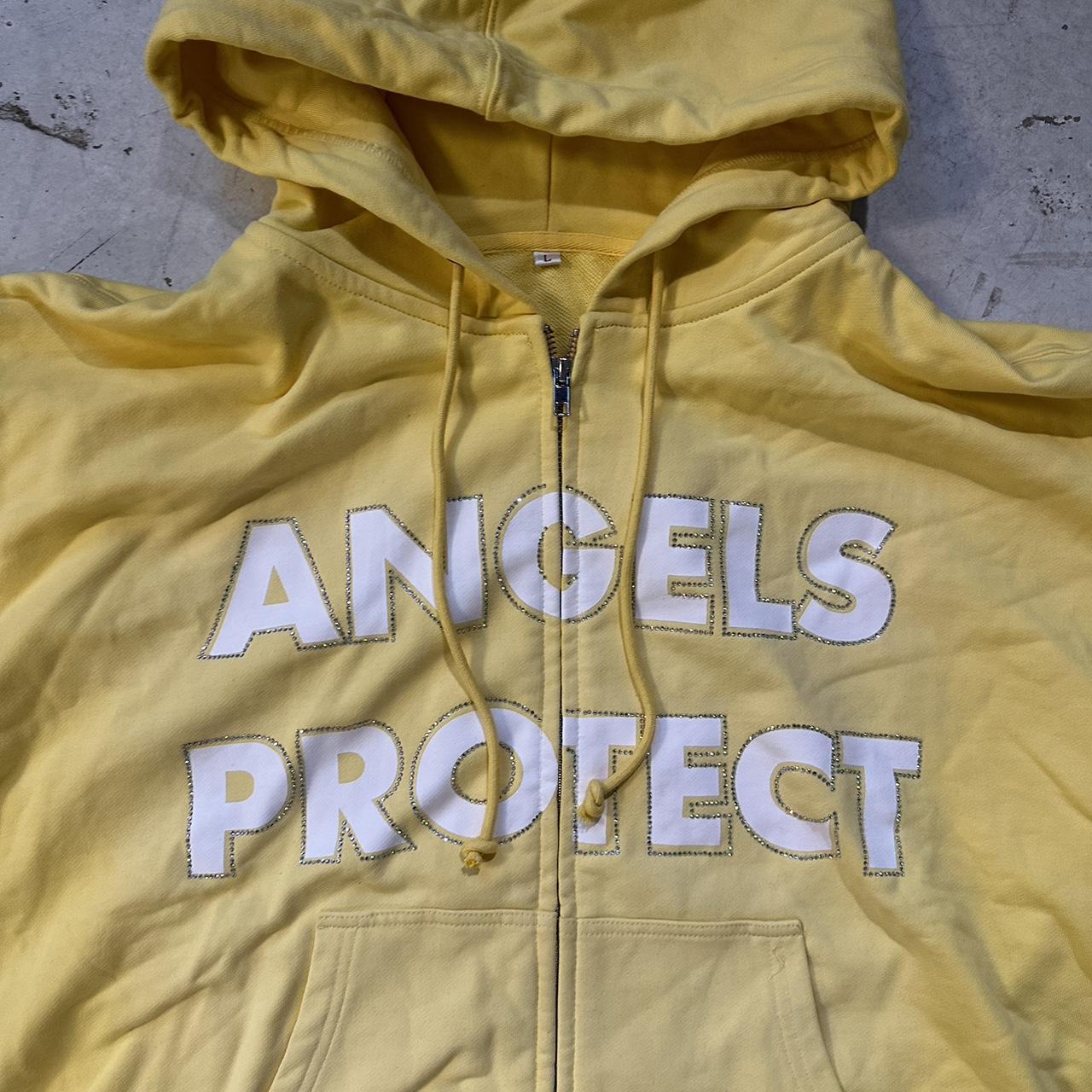 Yellow Angels Protect zip up hoodie #skater - Depop