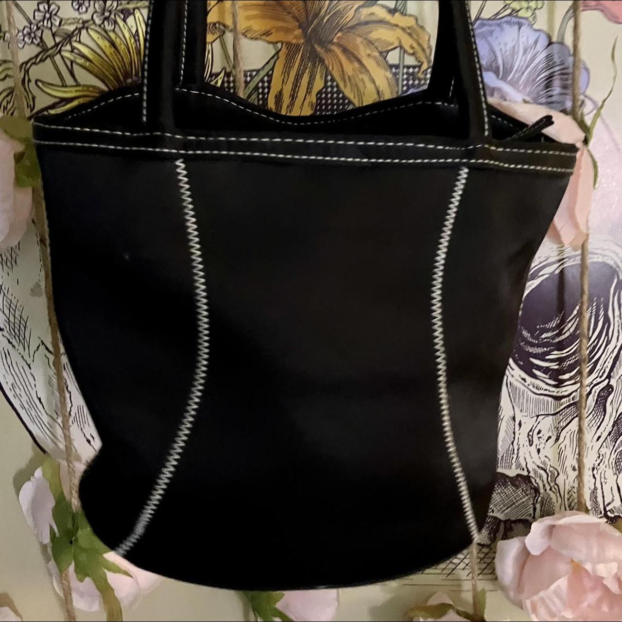 Vintage Y2K Corset/Bustier Handbag/Purse Black and... - Depop