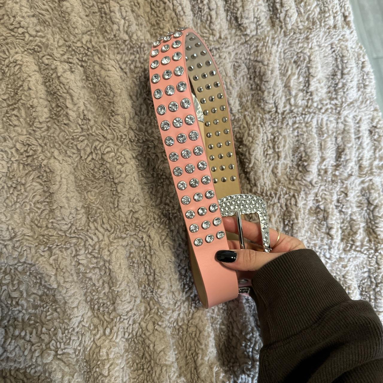Pink rhinestone cowboy belt - Depop