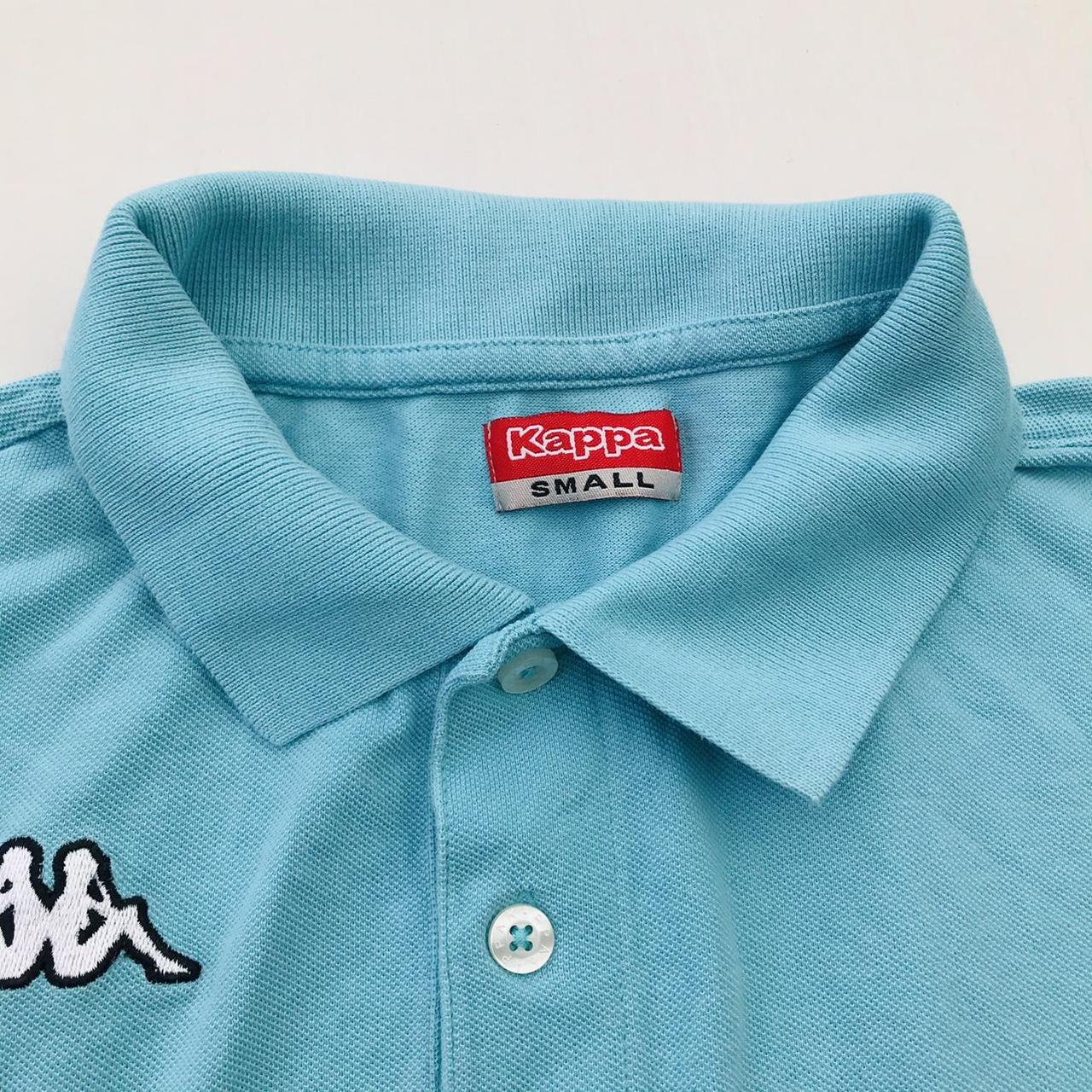 Kappa polo shirt bright light blue colourway -... - Depop