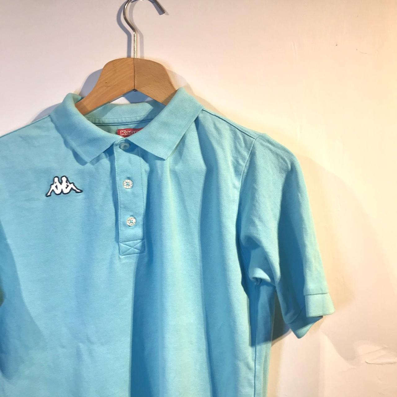 Kappa polo shirt bright light blue colourway -... - Depop