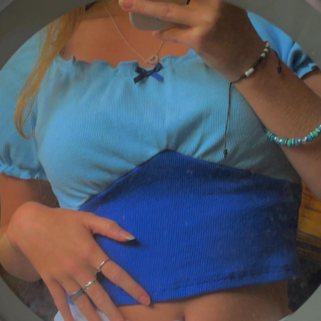 Like New Worn Only Twice Blue Crop Top From Cider Depop