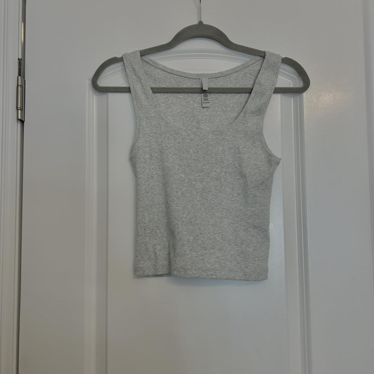 SKIMS cotton rib tank Color: light heather grey... - Depop