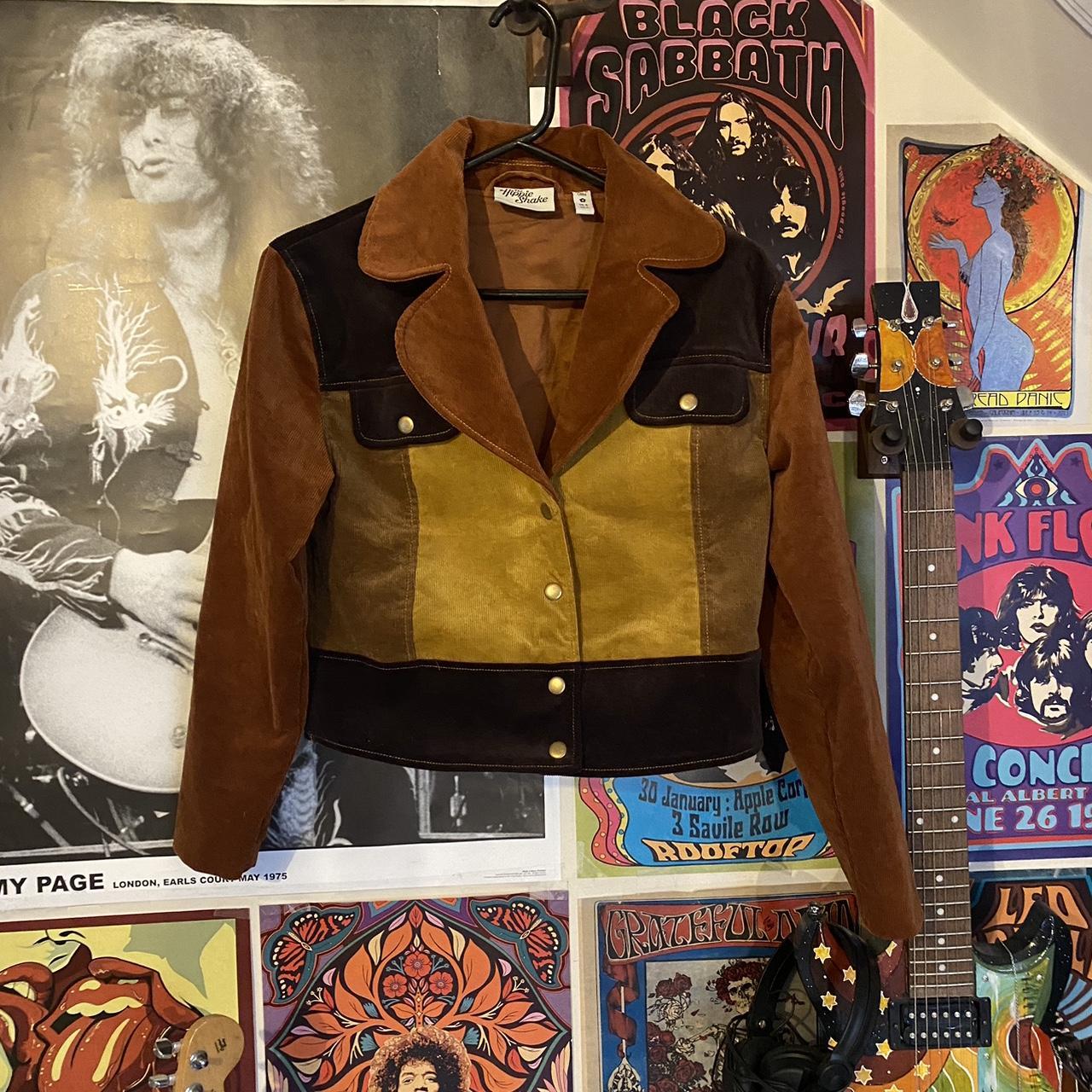Hippie shake patchwork brown corduroy jacket Size:... - Depop