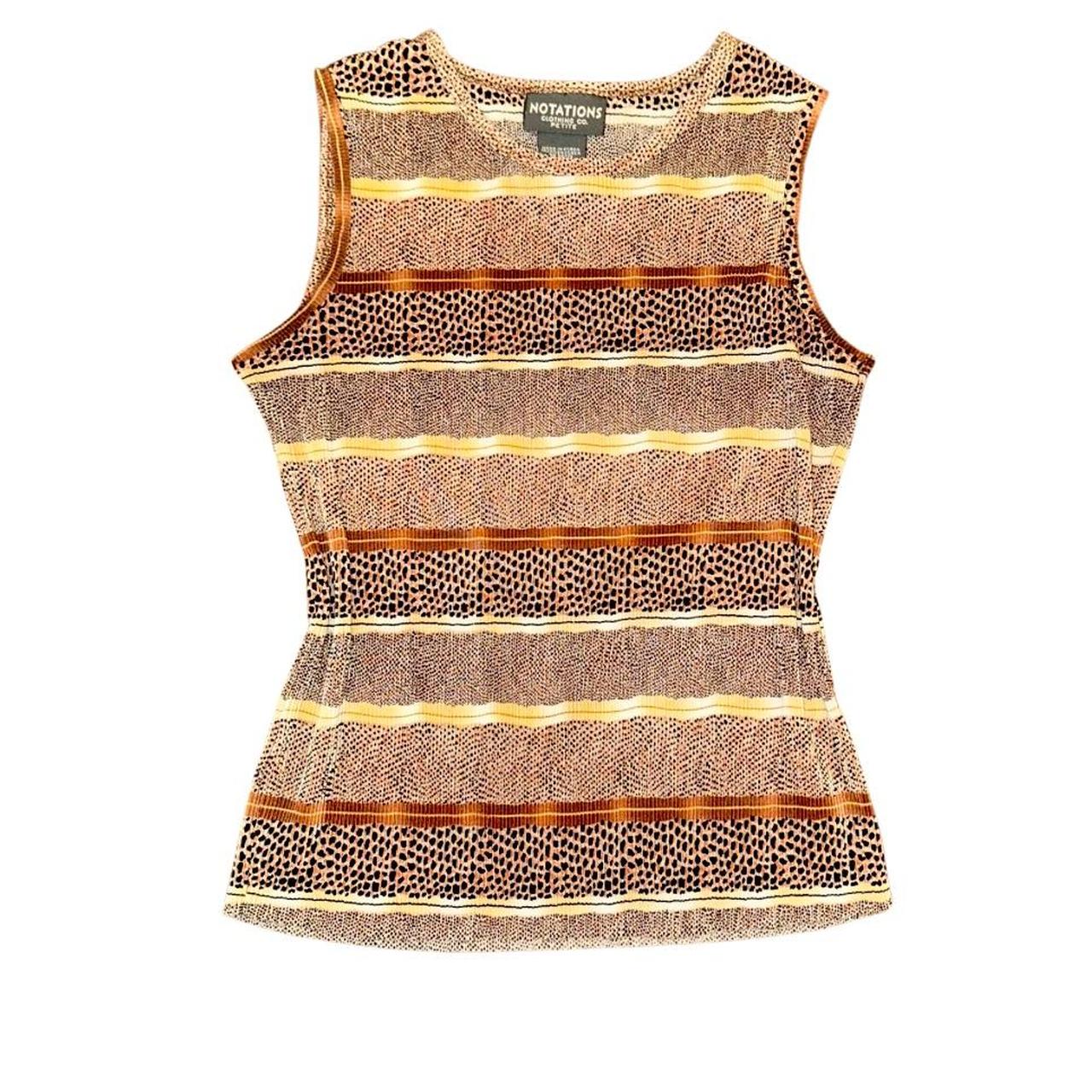 Notations animal print striped tank top. 14 inch... | Depop