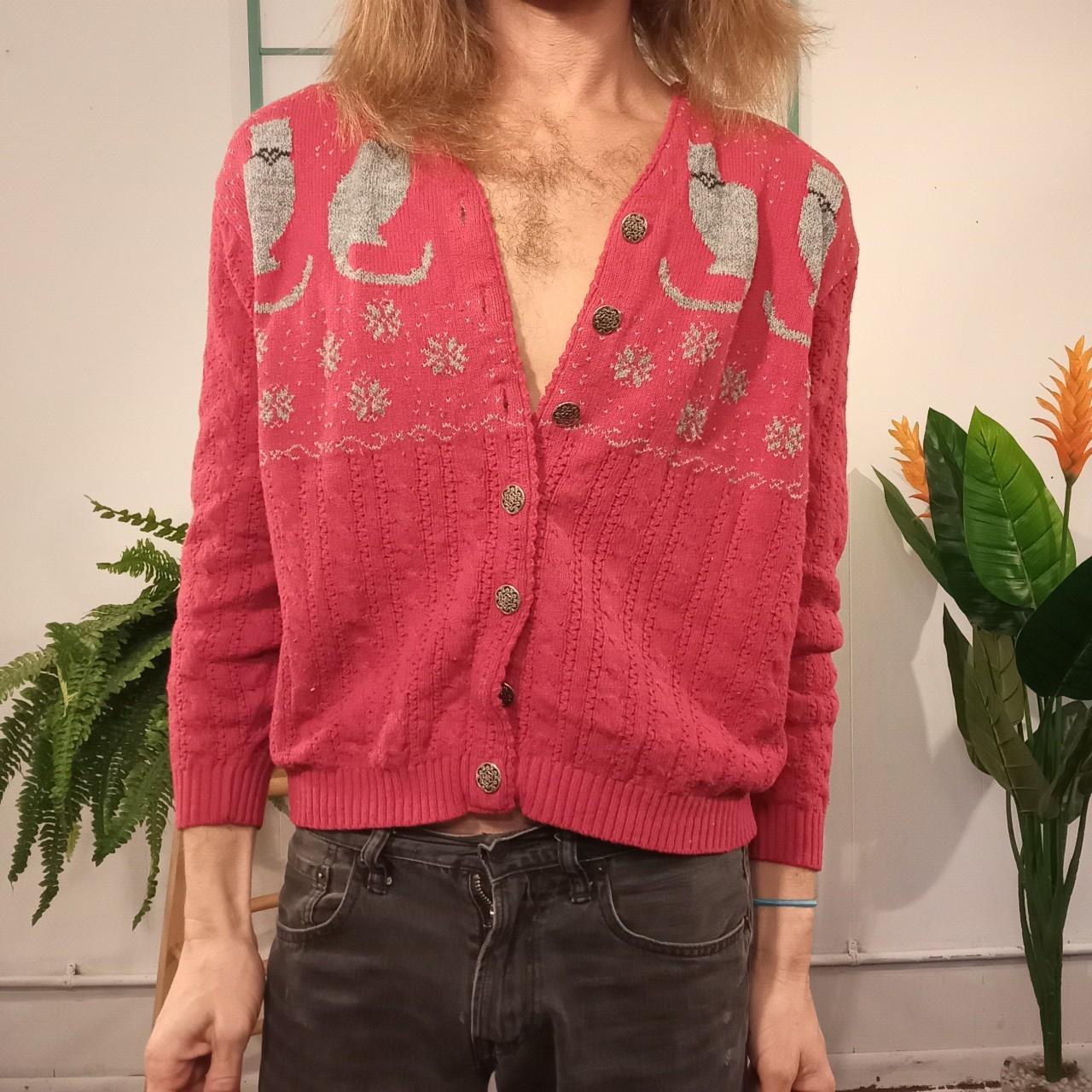 Northern Reflections cat cardigan, with snowflakes... - Depop