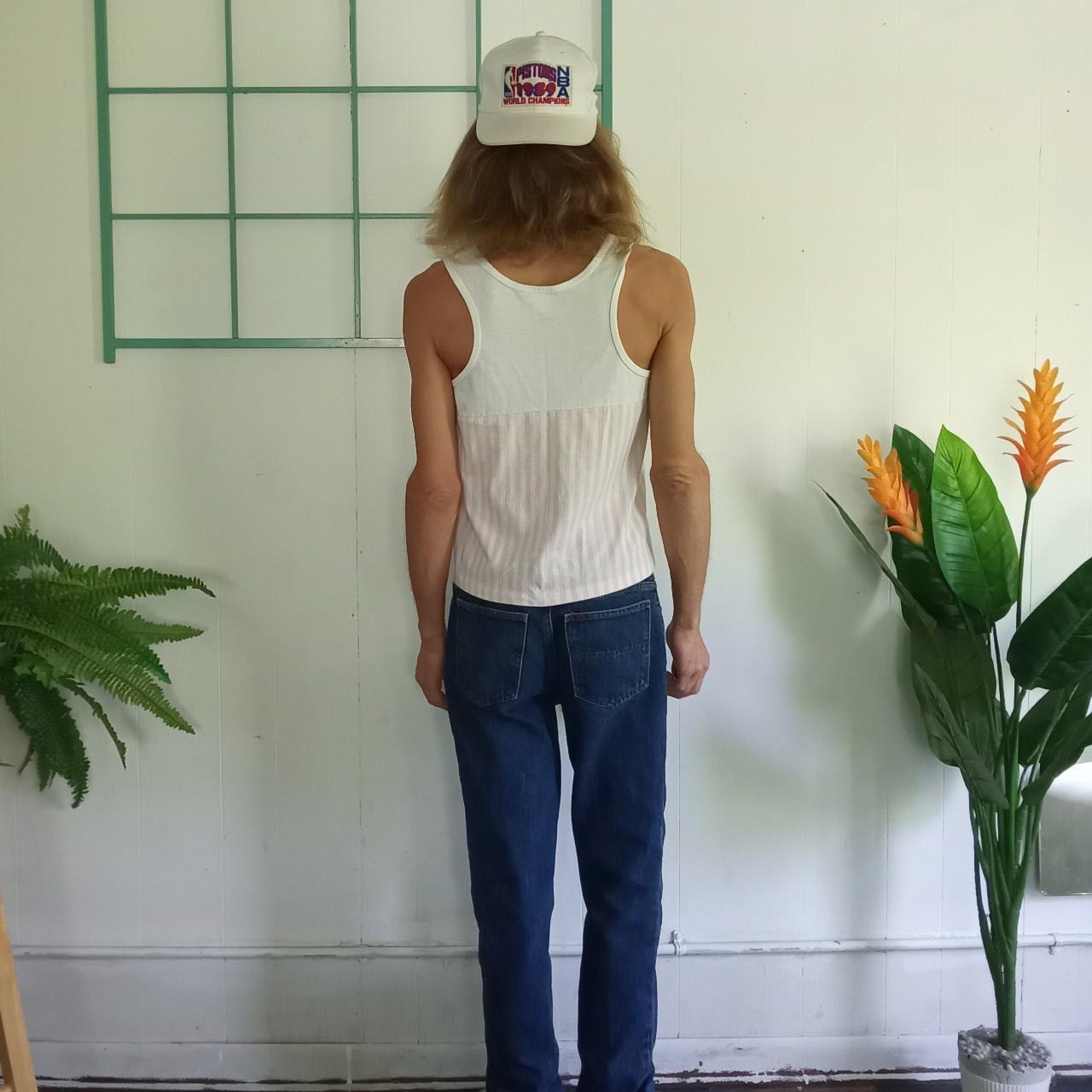 Panama Jack Women's Cream and Orange Vest | Depop