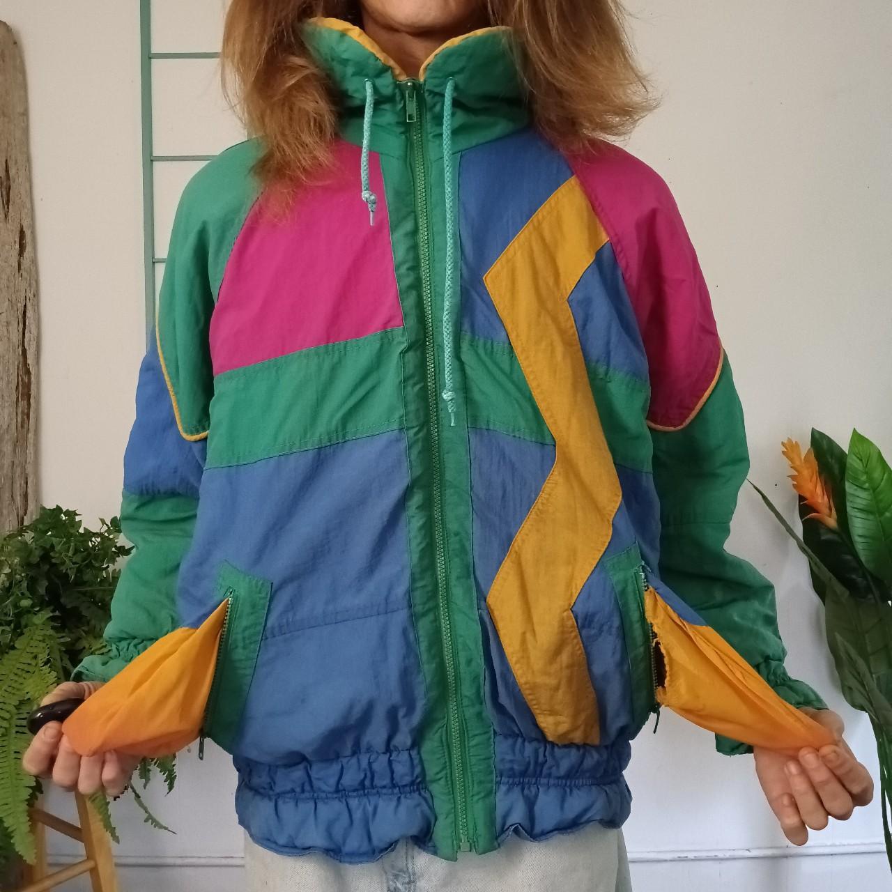 Vintage colorblock ski / snowboarding / winter puffy... - Depop