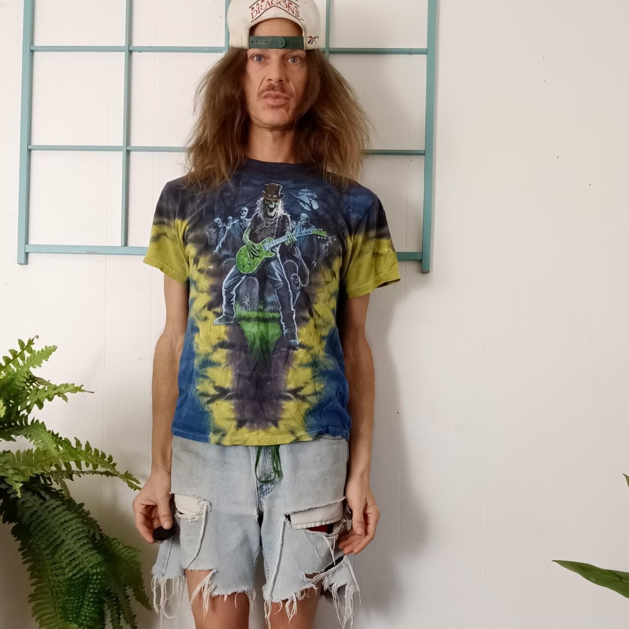 Haunted rock n roll zombie hippie t-shirt, happy and... - Depop