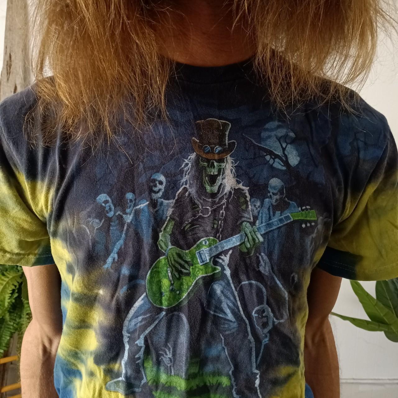 Haunted rock n roll zombie hippie t-shirt, happy and... - Depop