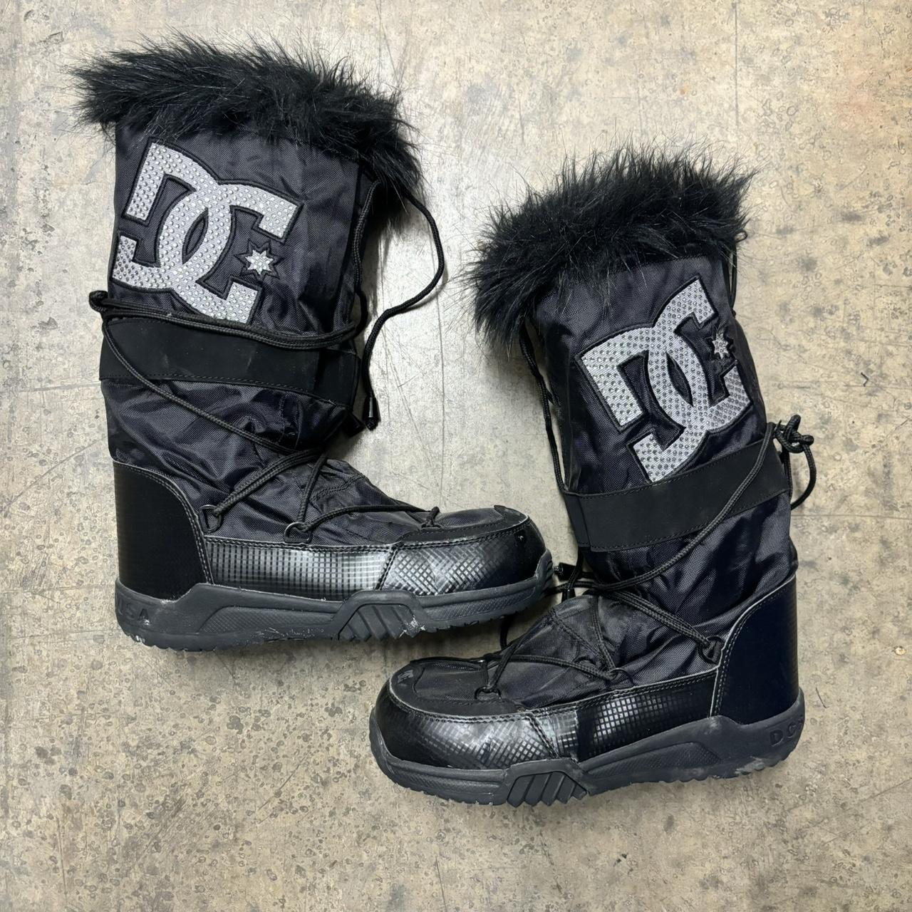 2000s DC snow boots black and rhinestone woman’s... - Depop