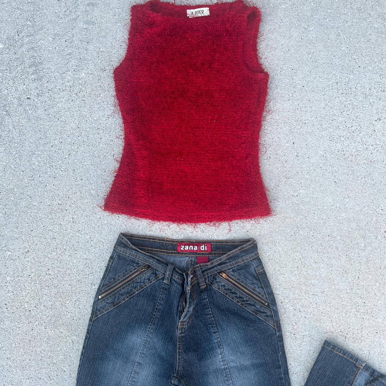Red fuzzy tank top- super cute! Brand: A. BYER Size:... - Depop