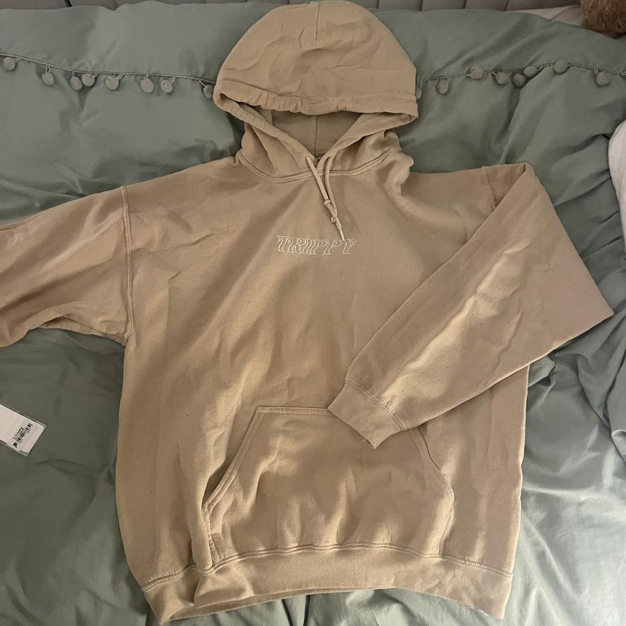 light yellow graphic hoodie from pacsun “trippy”,... - Depop