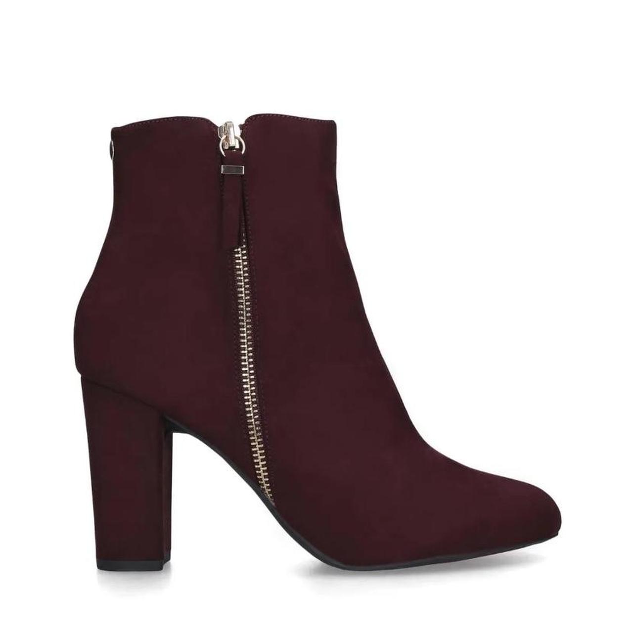 BNIB UK 8 NINE WEST RED WINE ANKLE BOOTS LEATHER... - Depop