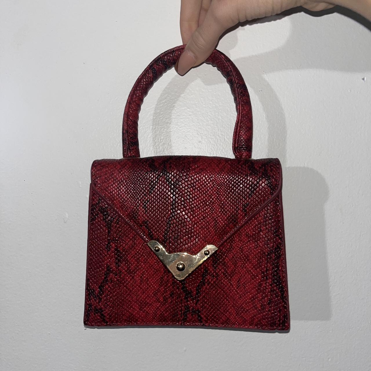 Red animal print, mini purse! Purse has hooks on... - Depop