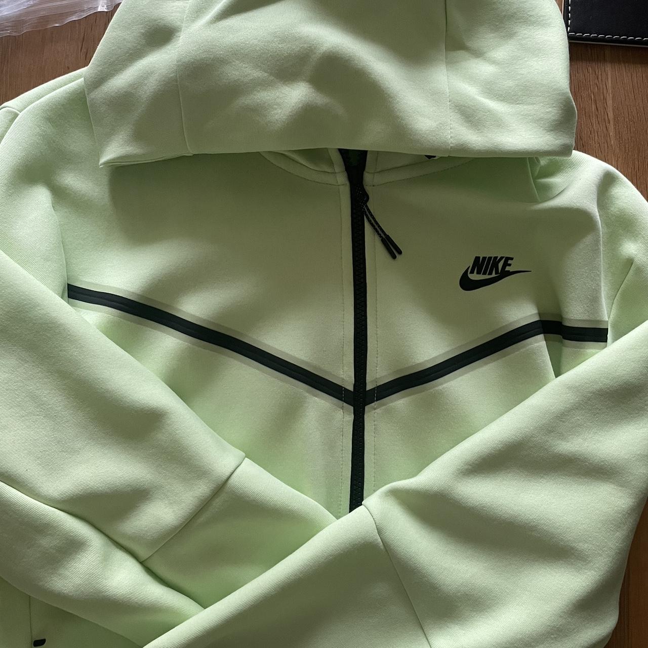 Nike Tech Fleece Full-Zip Hoodie Neon Lime... - Depop