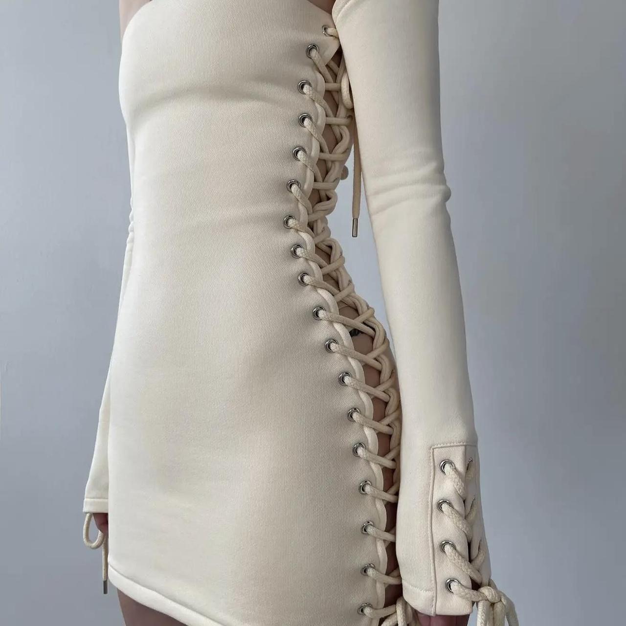 Hidden Cult Wynn Cream Removable Sleeves Dress. High... | Depop