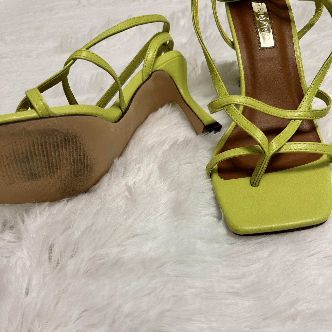 Women’s primark heel lime green , size 4 worn once 💗 - Depop