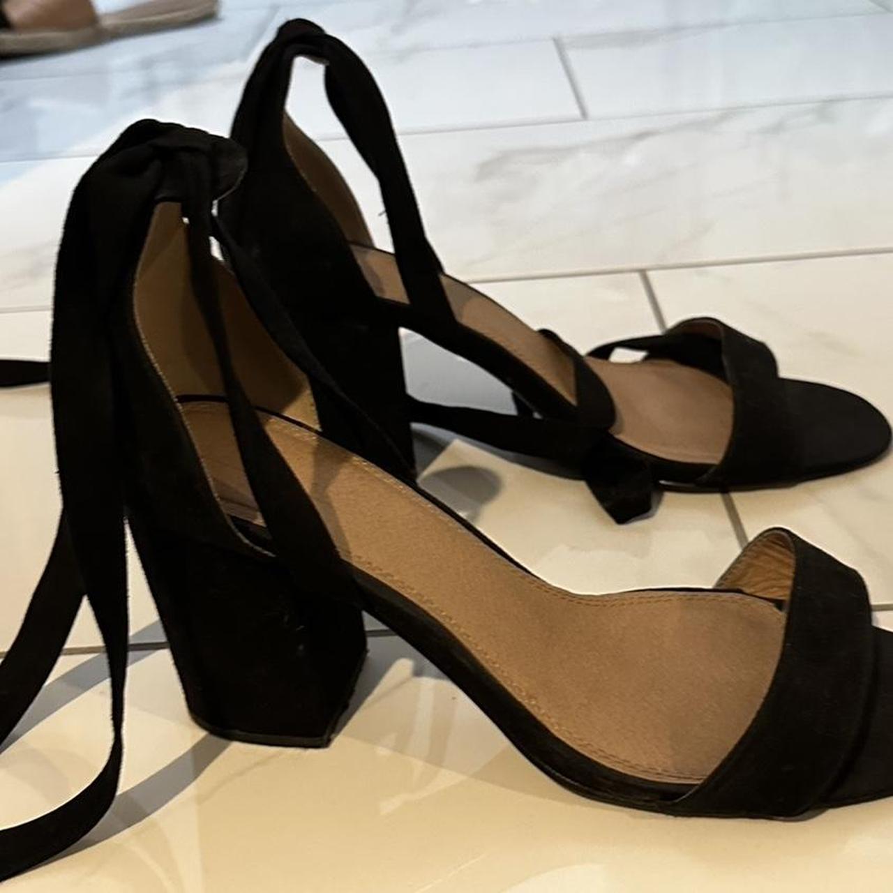 black heels with strapped tie. great for special... - Depop