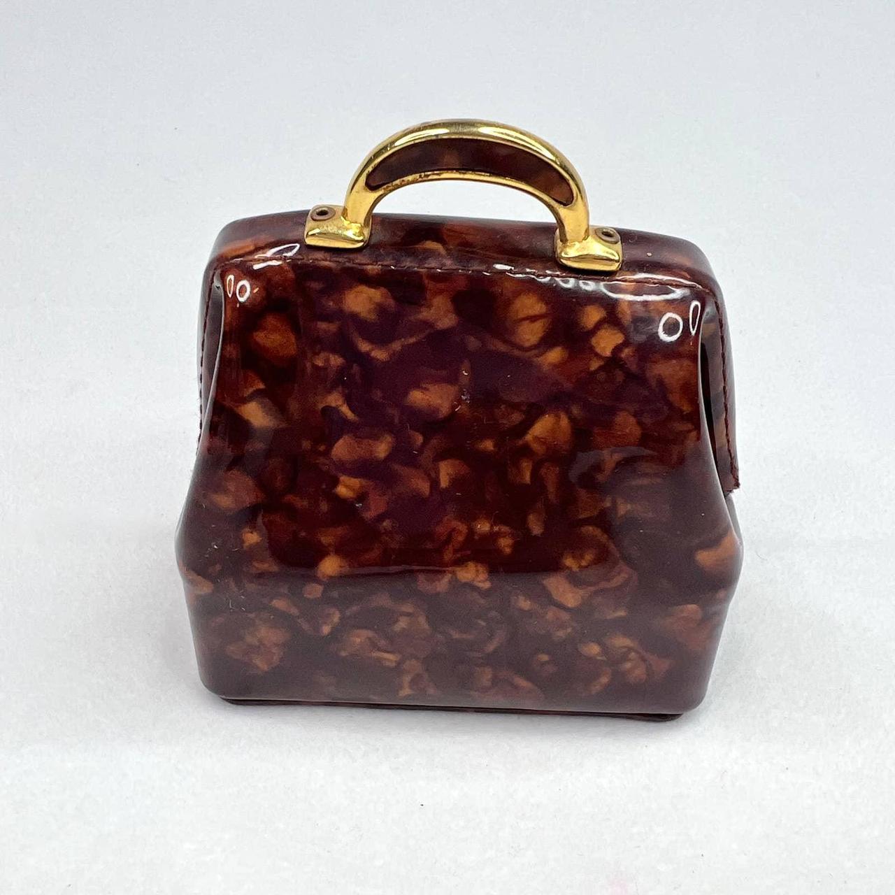 Adorable and unique vintage ultra mini brown pvc bag... - Depop