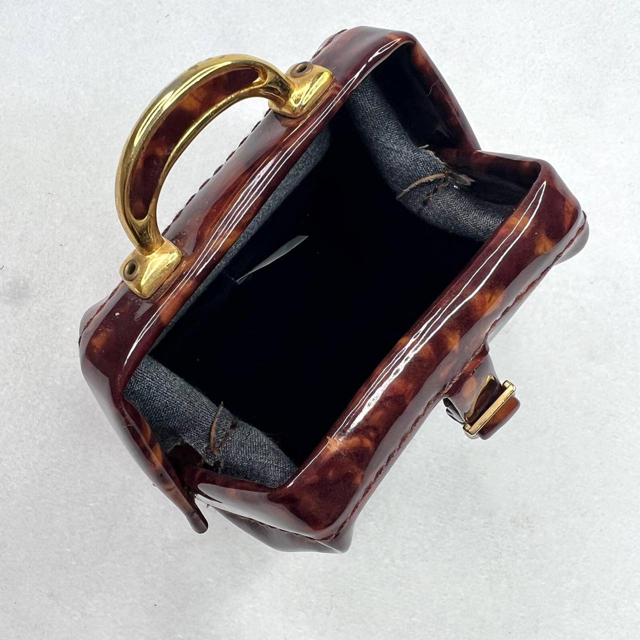 Adorable and unique vintage ultra mini brown pvc bag... - Depop