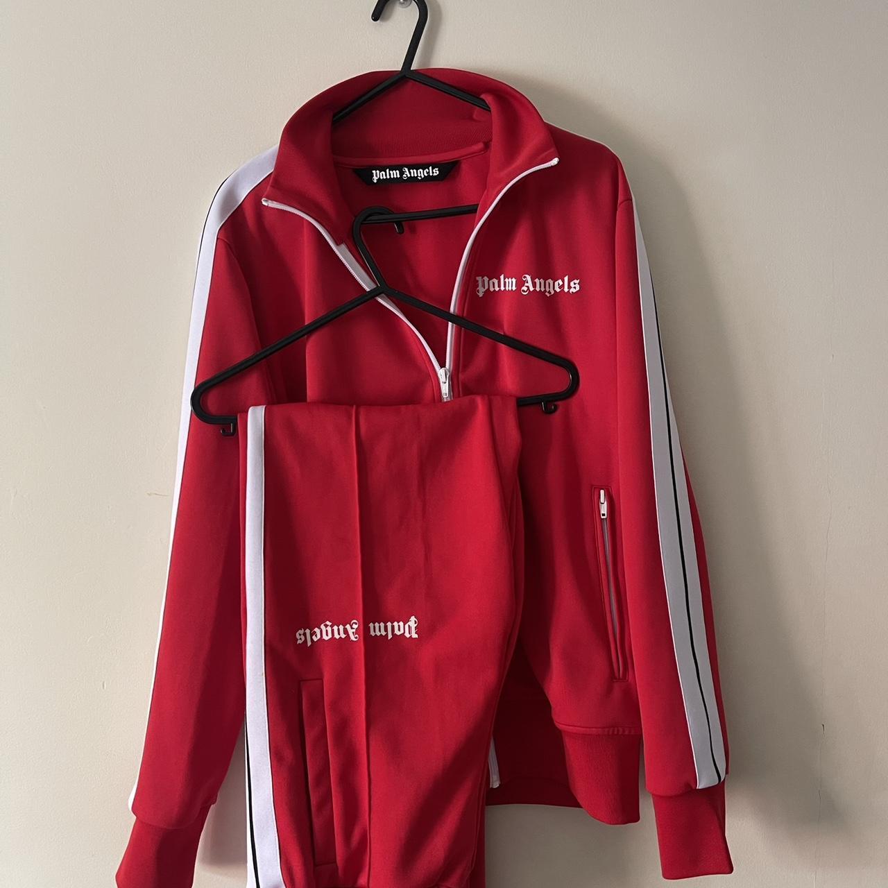 Red palm angels tracksuit - Depop