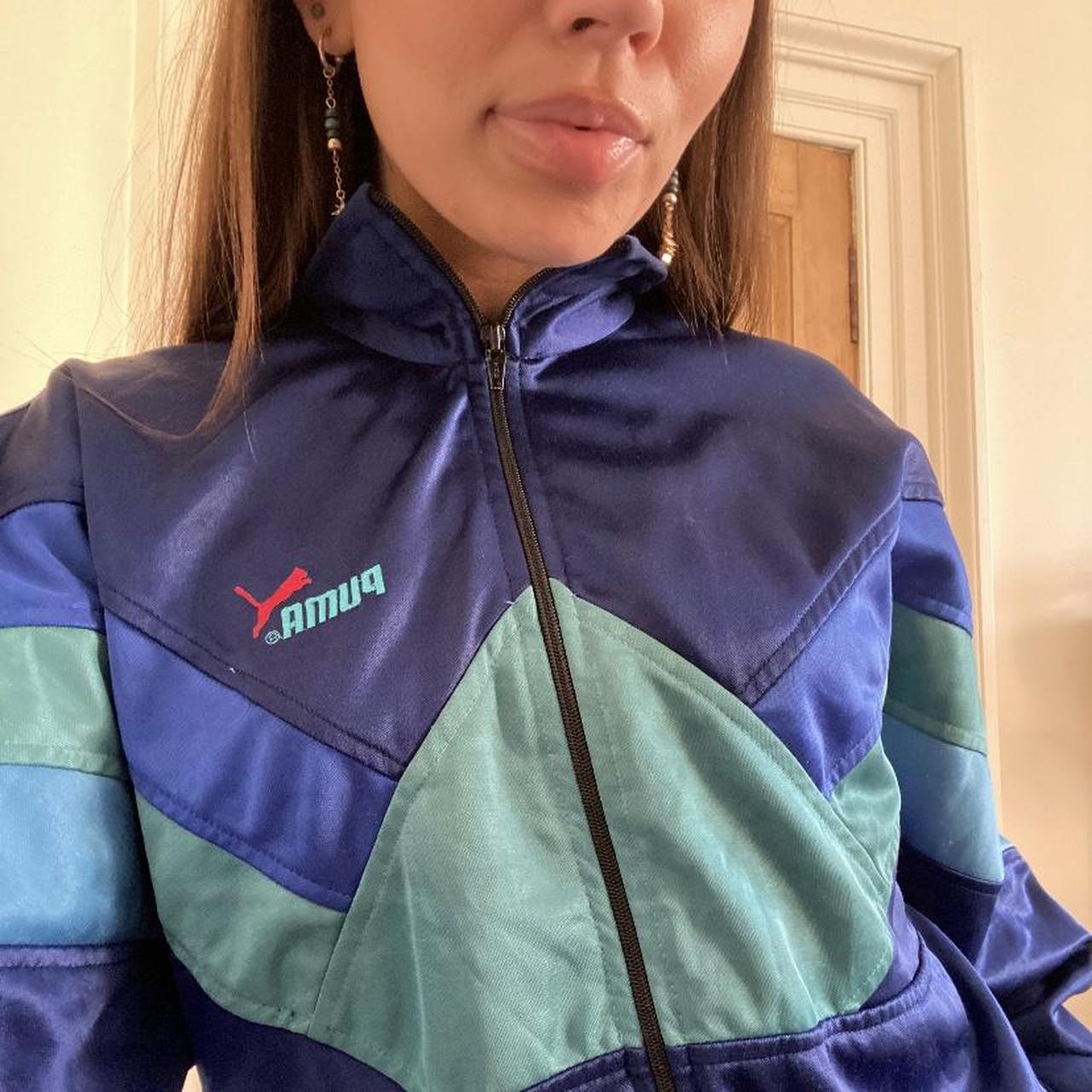 Vintage PUMA track jacket, seen on size 6/8 5ft 5.... - Depop
