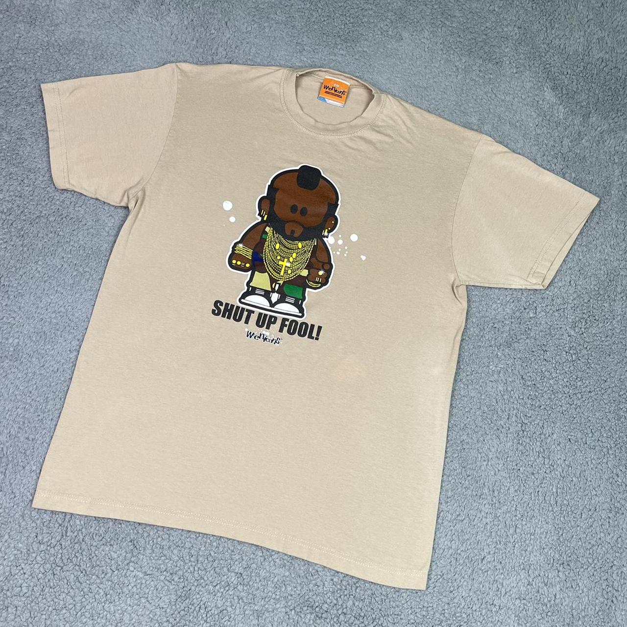 Vintage y2k Mr. T shut up fool T-shirt Size : fits... - Depop