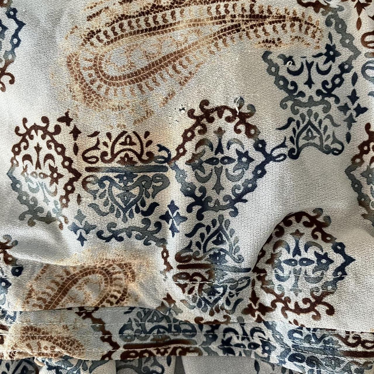 early 2000's light weight earthy baby blue and brown... - Depop