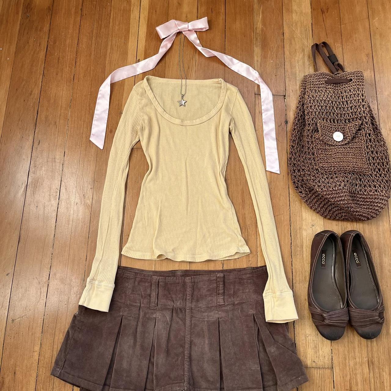 the perfect pastel yellow y2k does 70's fitted scoop... - Depop