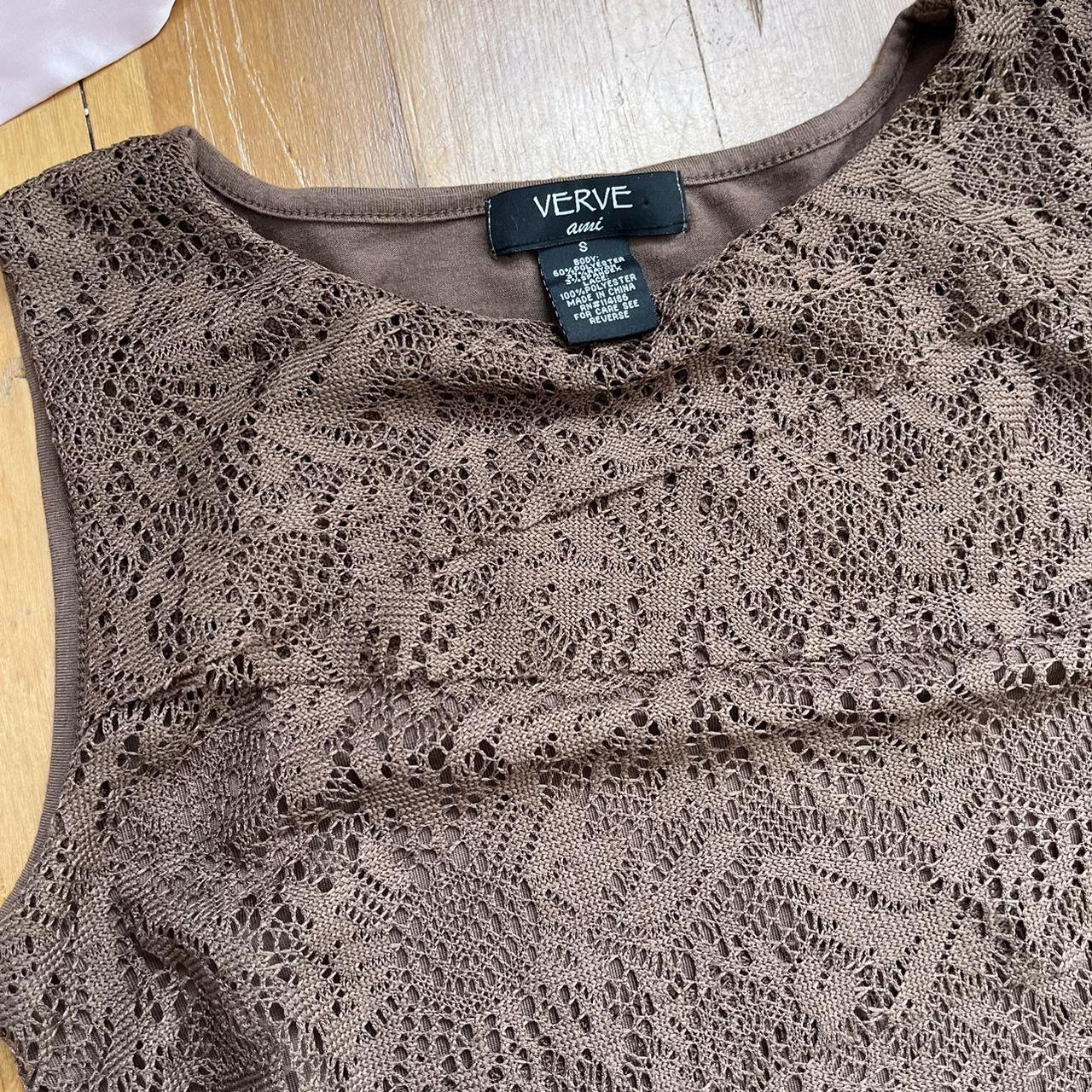 Y2K earthy light brown grunge fairy core fitted tank... - Depop